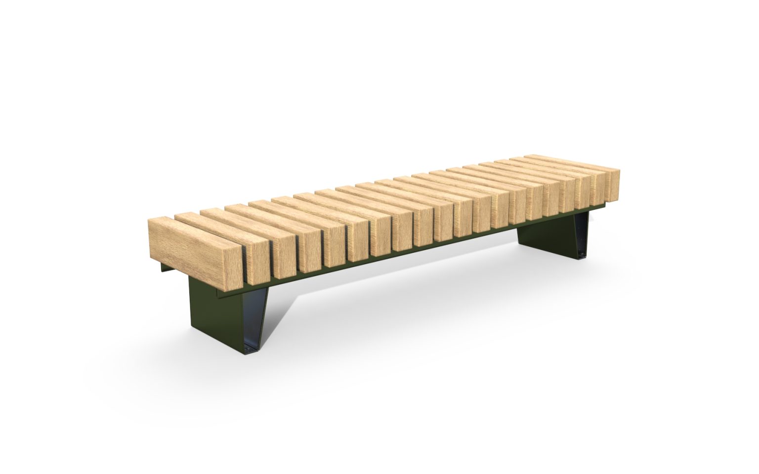 Short Slatted Bench No.1 | Playground Equipment