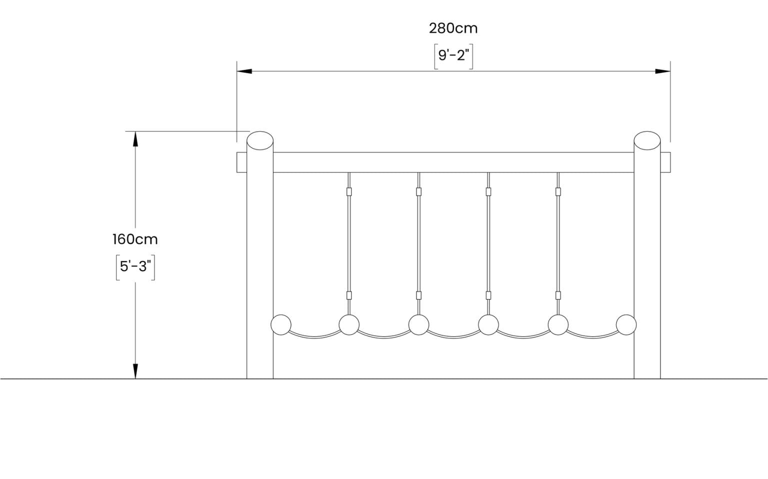 Log Bridge Robinia | Playground Equipment
